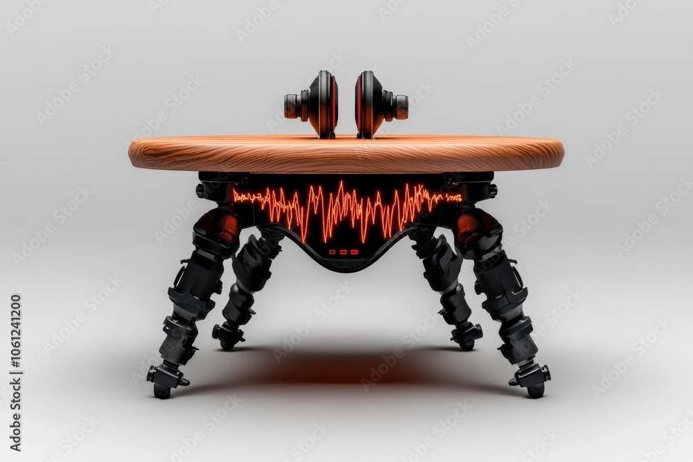 2D illustration of a polygraph machine with fluctuating lines on a ...