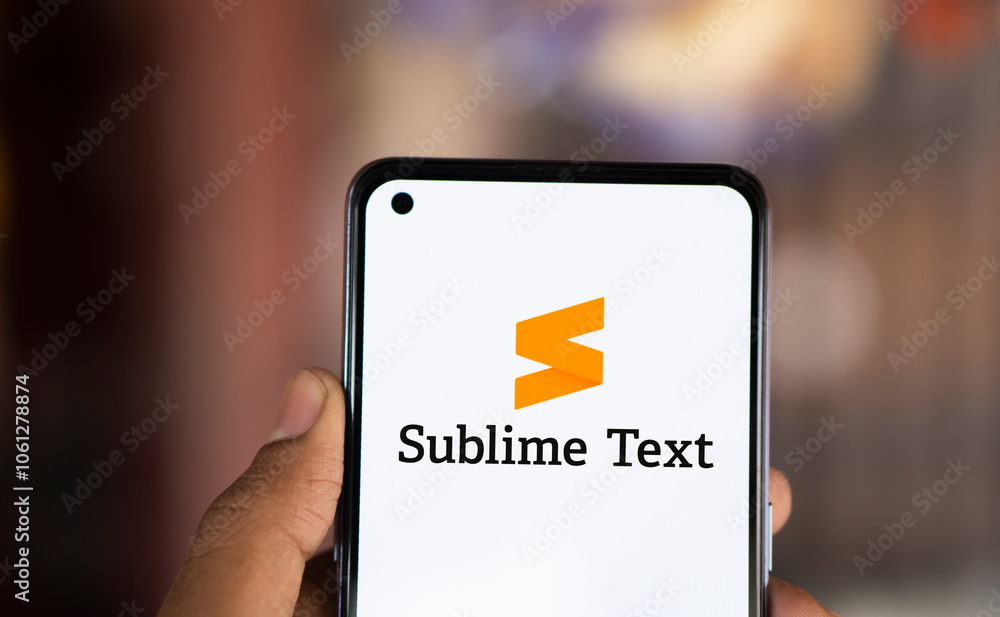 Dhaka, Bangladesh- 03 Nov 2024: Sublime Text logo is displayed on ...