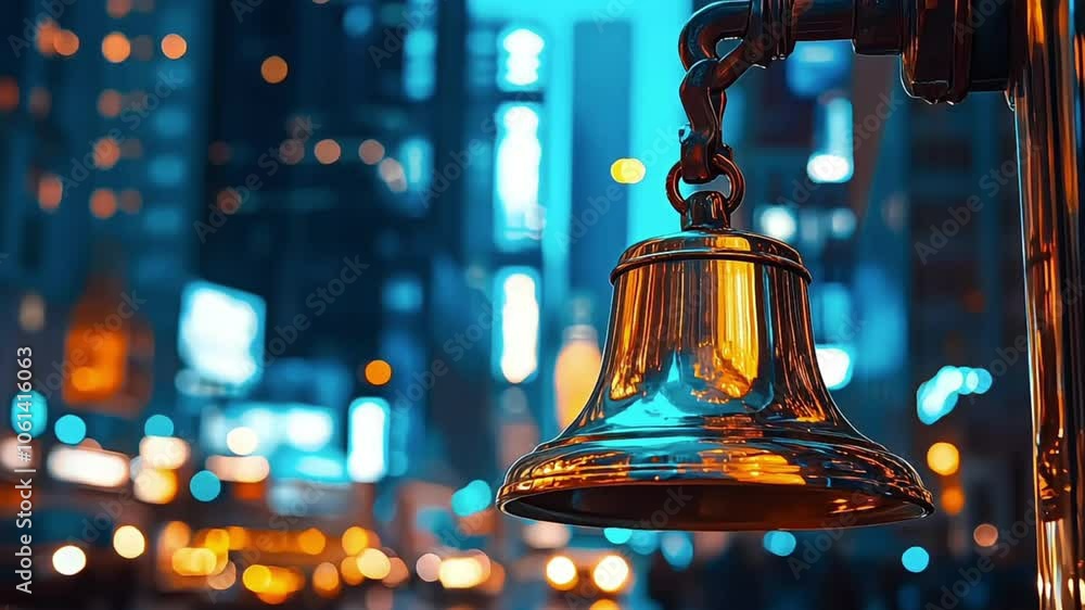 An iconic stock market bell being rung, signaling the start of trading ...