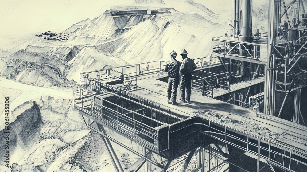 Dynamic Teamwork in Harsh Terrain: Two Mine Workers Descend a Metal ...