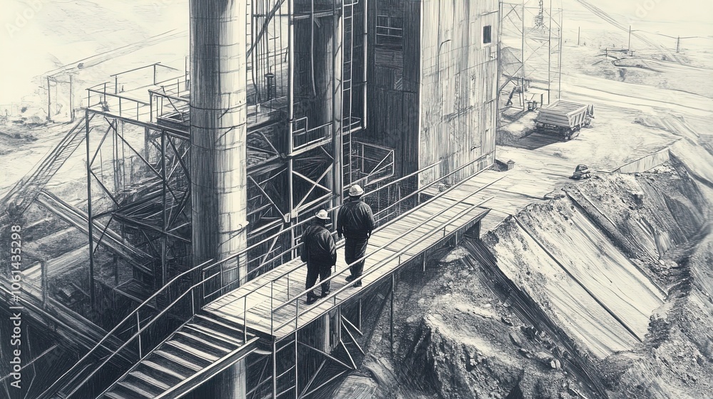 Dynamic Teamwork in Harsh Terrain: Two Mine Workers Descend a Metal ...