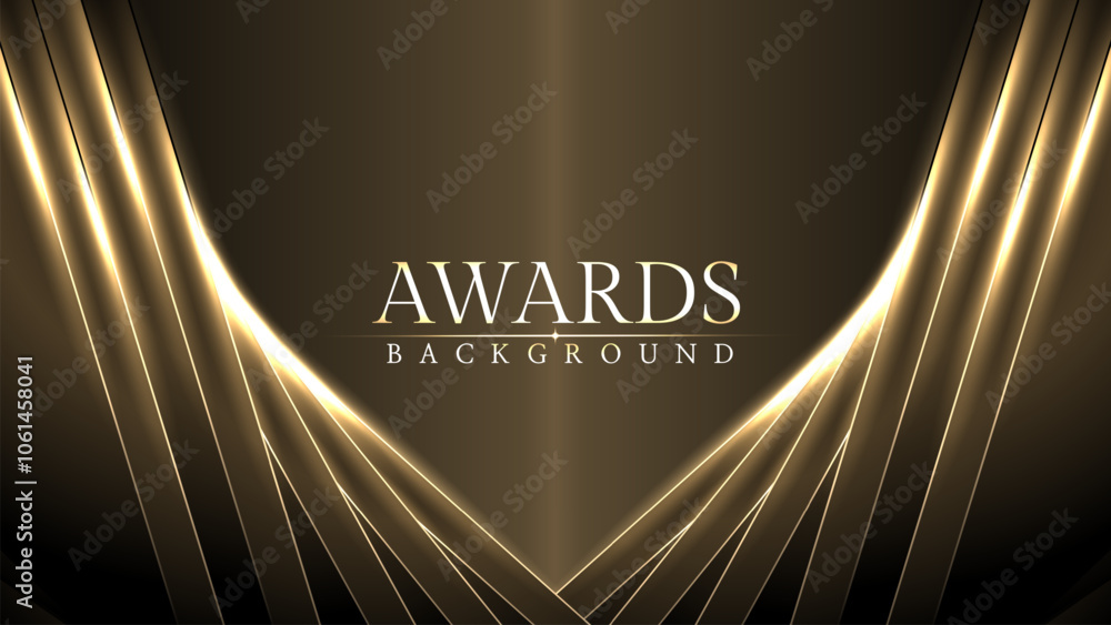 Award luxury elegant gold glowing line with lighting effect sparkle on ...