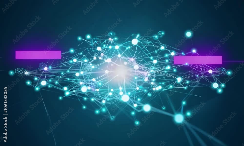 Illustrative 3D Animation of Neural Network. Concept: Chatbot ...