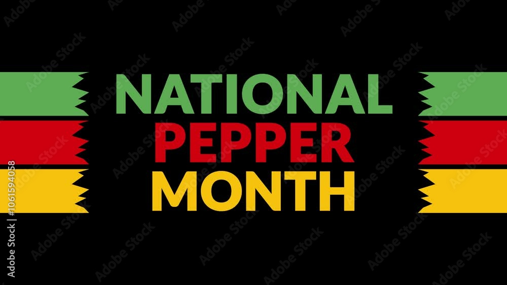 National Pepper Month In and Out text from split line animation on a ...