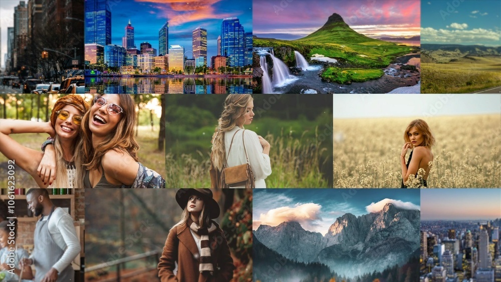 Modern Multi Screen Grid Slideshow modèle Stock | Adobe Stock