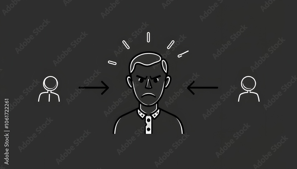 Anger management black line icon. Process of learning to recognize ...