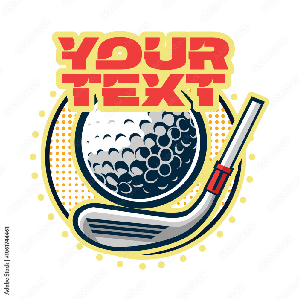 Poster Golf logo. Golf putter and ball. Vector illustration – Wall Art ...