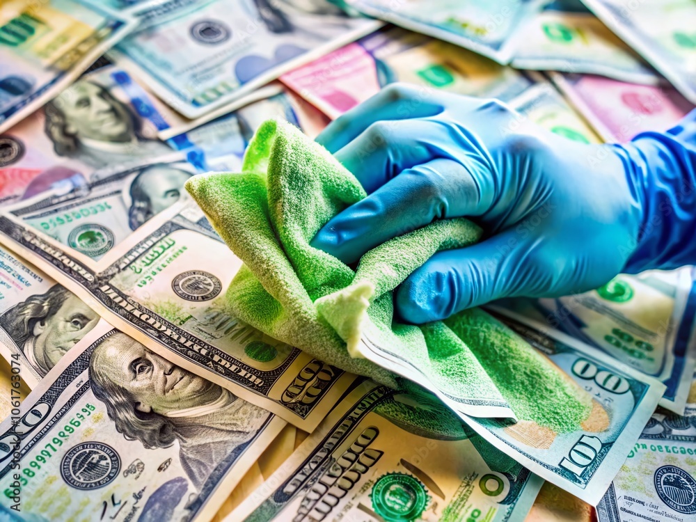 Cleaning US Banknotes Conceptual Photography - Money Laundering ...