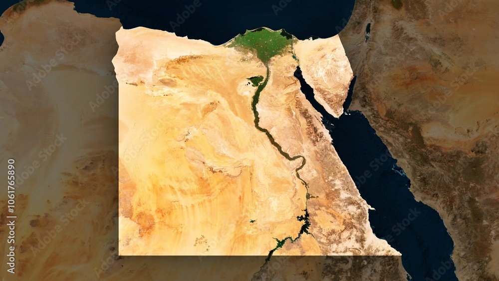 4K Egypt Territory Map in Asia and Africa, High Resolution Satellite View, Widescreen 4K ...