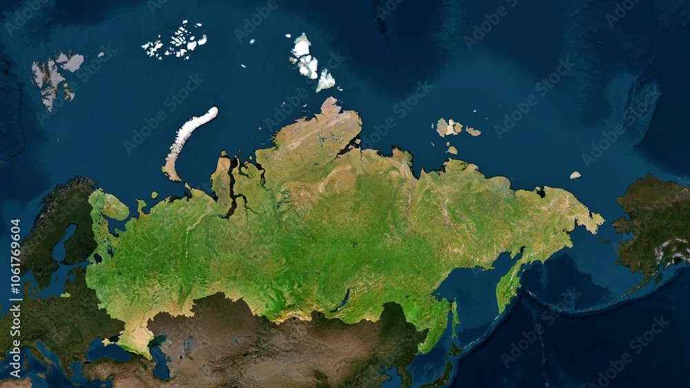 ภาพประกอบสต็อก 4K Russia Territory Map in Europe, High Resolution ...