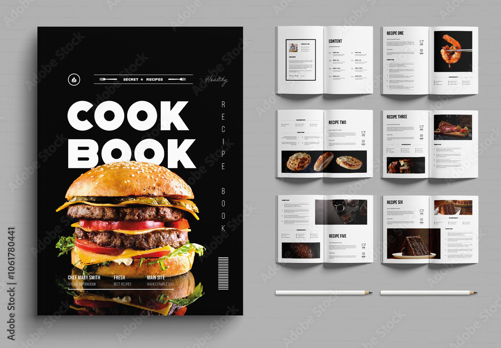 Cook Book Template Stock Template | Adobe Stock