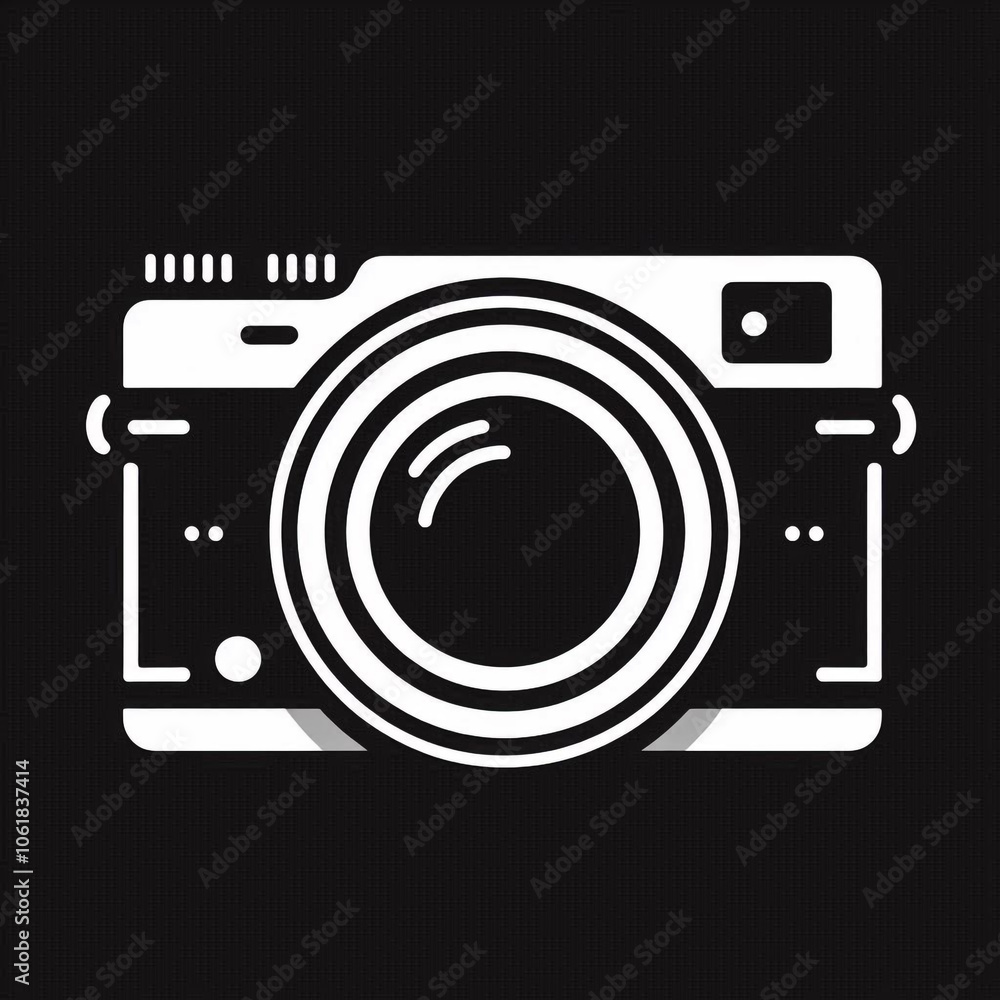 Minimalist Black and White Camera Vector Icon" "Simple Professional ...