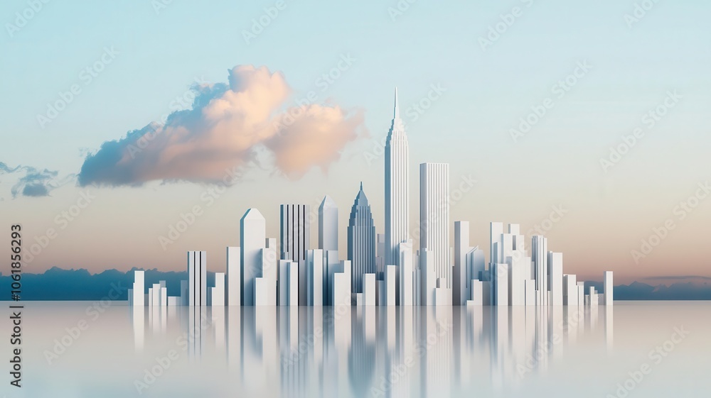 Data charts and graphs overlaying an urban skyline, data charts and ...