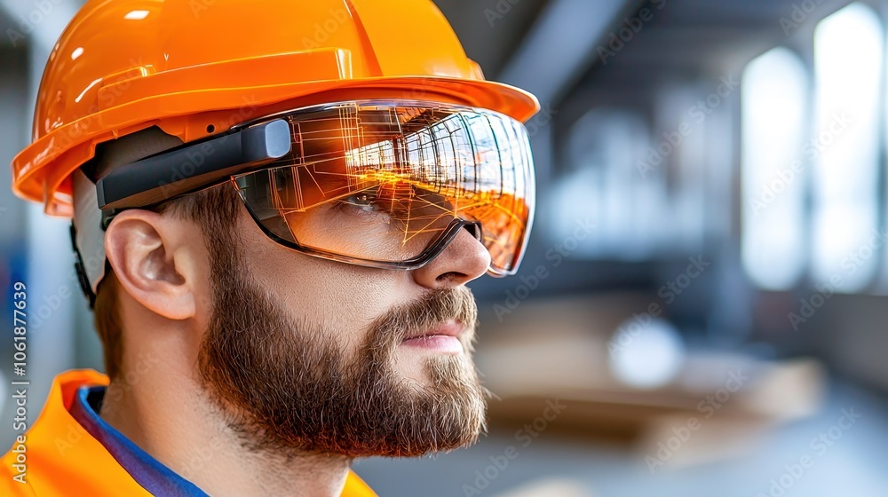 Smart construction: Workers wearing smart helmets equipped with AR ...