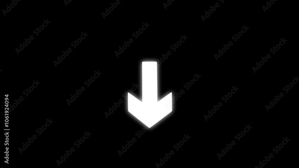 Animated arrow bouncing down icon isolated .arrow Downloading icon ...