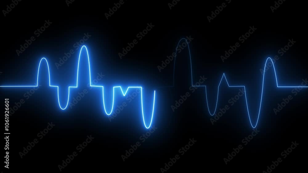 Abstract neon heartbeat signal icon animation background .Heart Rhythm ...