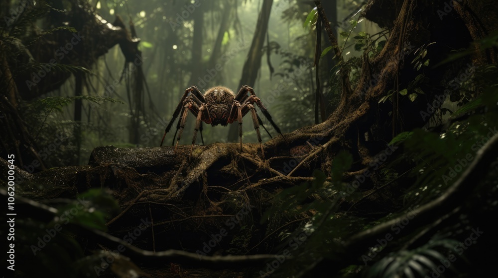 An immersive scene in the dense Brazilian jungle where a Brazilian ...