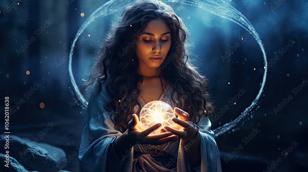 Illustrate an ethereal spell character with an aura of stardust and ...