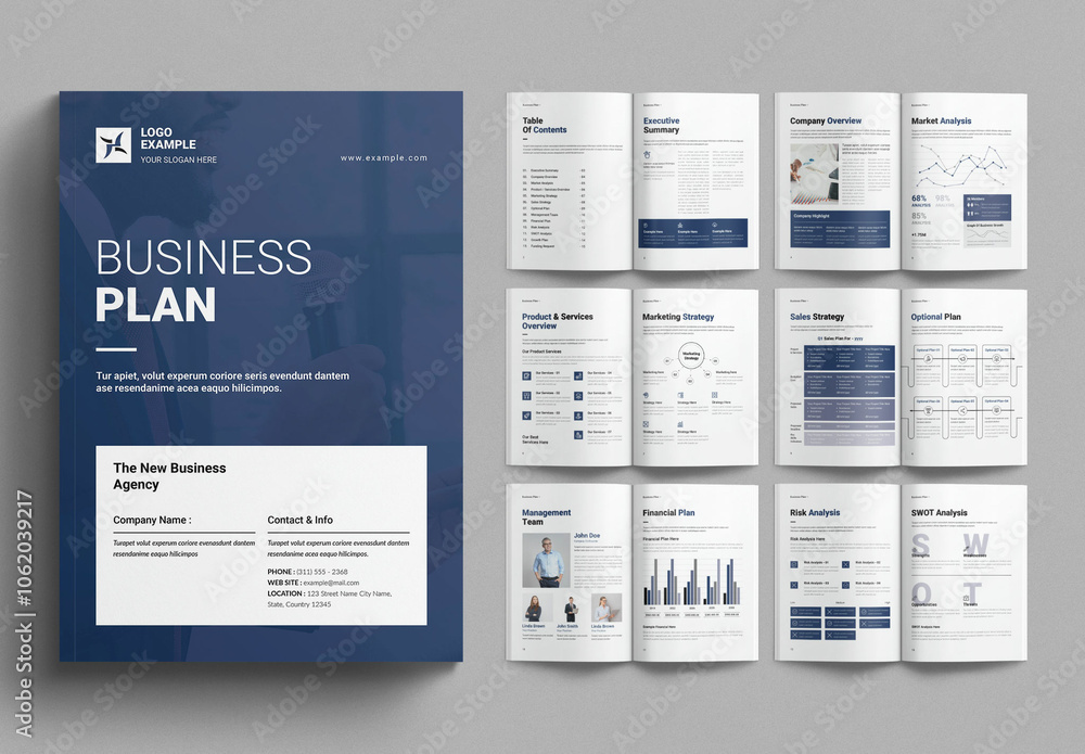 Business Plan Brochure Template Design Layout Stock Template | Adobe Stock