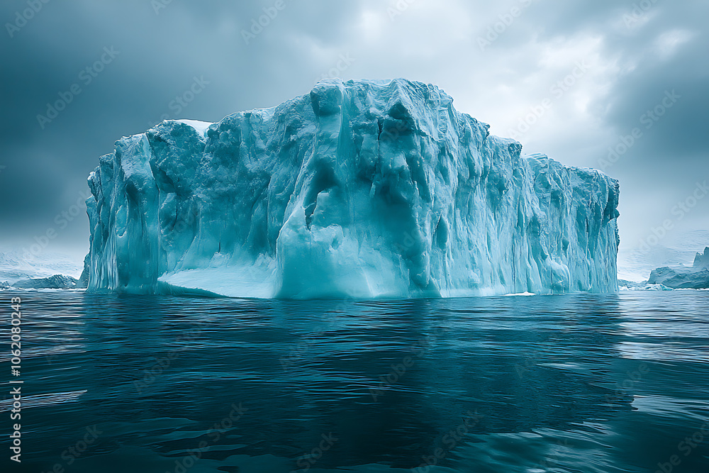 View of an iceberg showing both the top above water and the submerged ...