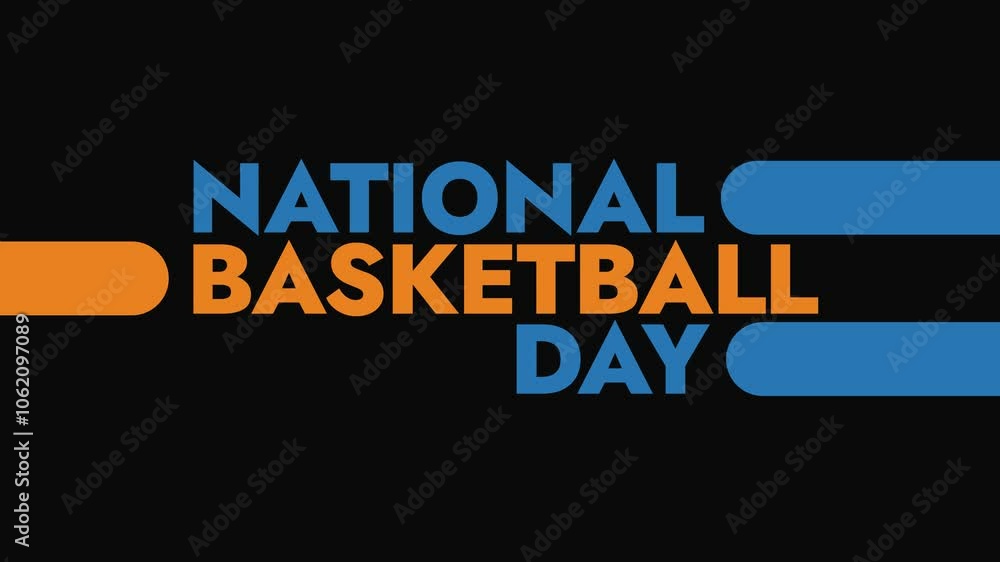 National Basketball Day colorful motion graphics seamlessly loopable ...