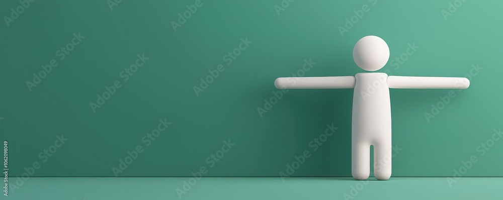 3D model of an animated figure swaying side to side, representing the ...