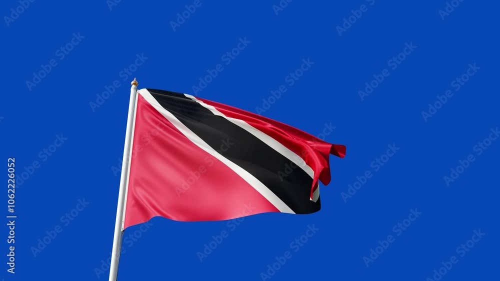flag of trinidad y tobago on a blue screen, no background, transparent ...