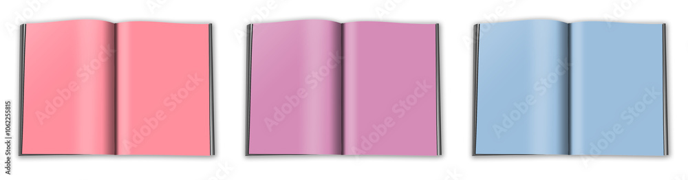 Three magazine blank template color for presentation layouts and design ...