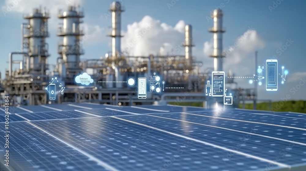 A digital twin model of a solar power plant illustrates the convergence ...
