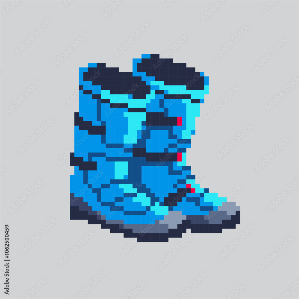 Pixel art illustration Dirt Bike Boots. Pixelated Motocross Boots. Dirt ...