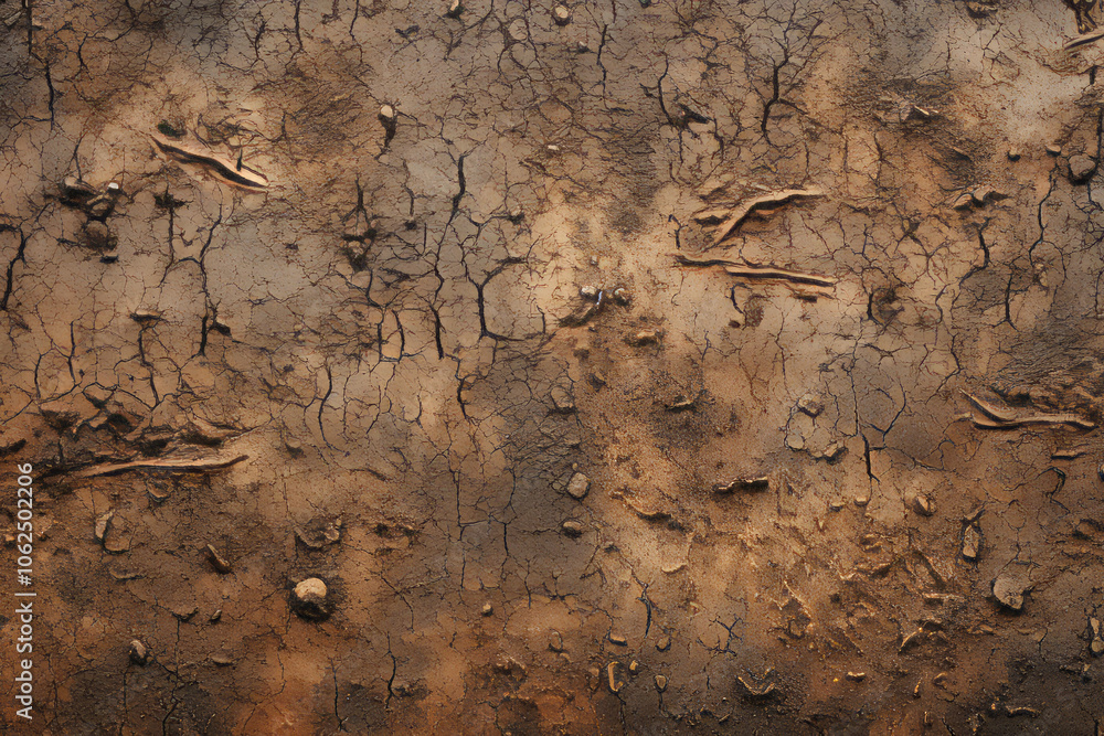 Processed collage old dry brown clay surface texture. Background for ...
