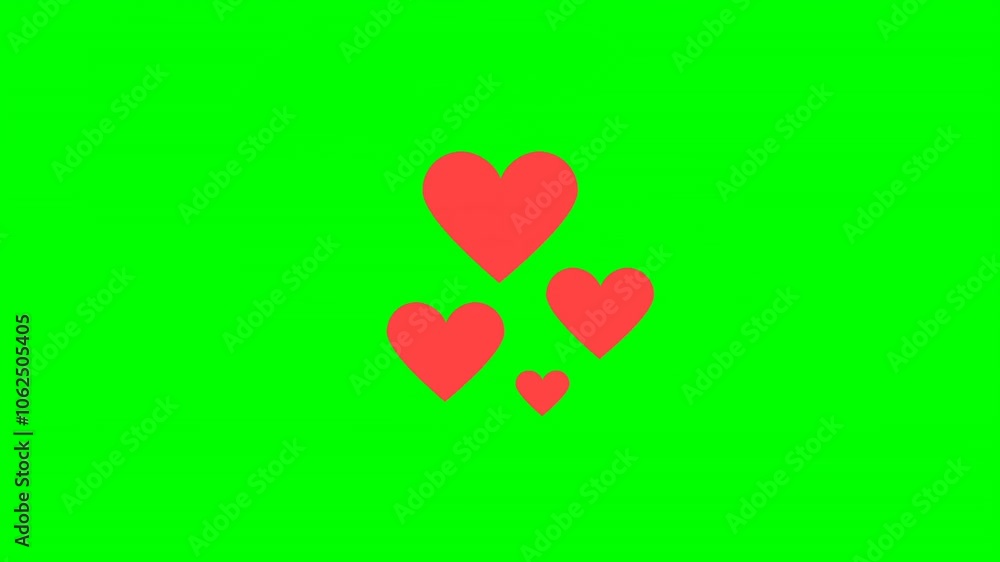 Red Heart Animated Emoji. Alpha channel, green background. loop ...