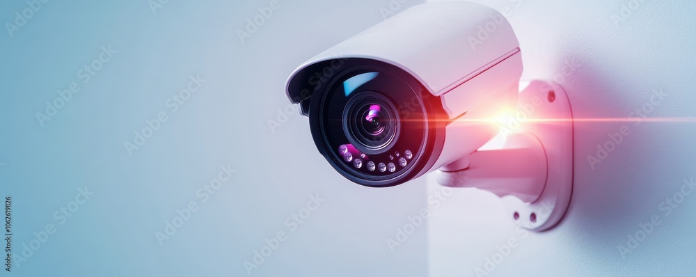 High-quality security camera mounted on a wall, designed for ...