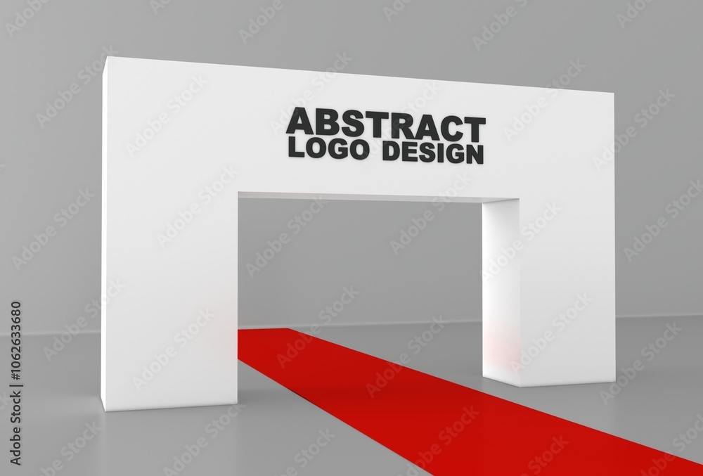 Arch design.Event arch or entrance gate mockup template of entry or ...