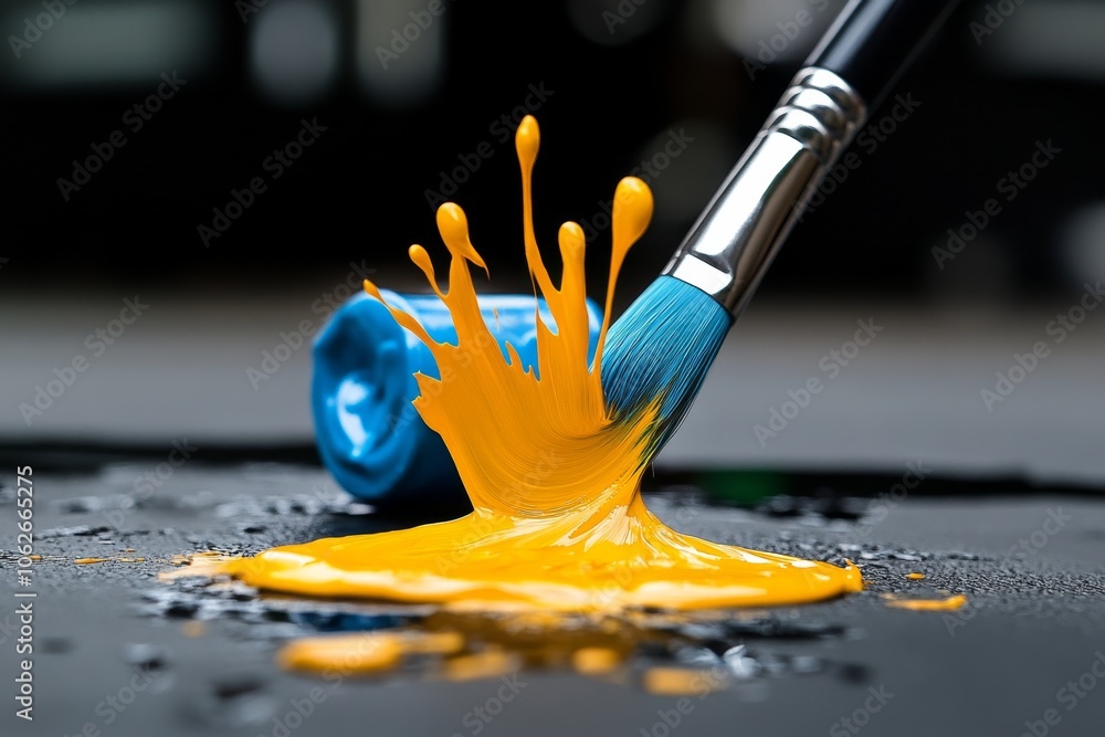 Watercolor painting of paint spreading softly across paper, creating ...