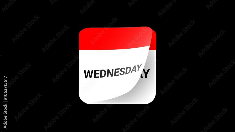 Flip calendar animation 7 Days of a week - from Monday to Sunday ...