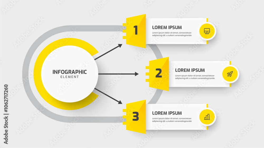 Business Central Circle Infographic Template with Yellow Color ...