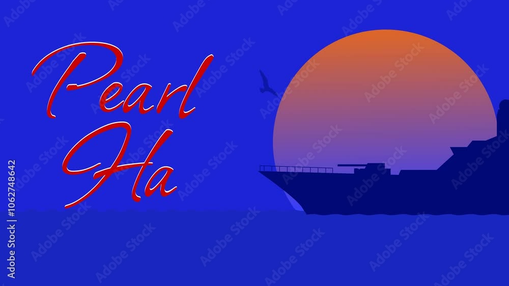 Pearl Harbor Remembrance Day 7 December Text Animation with smooth ...