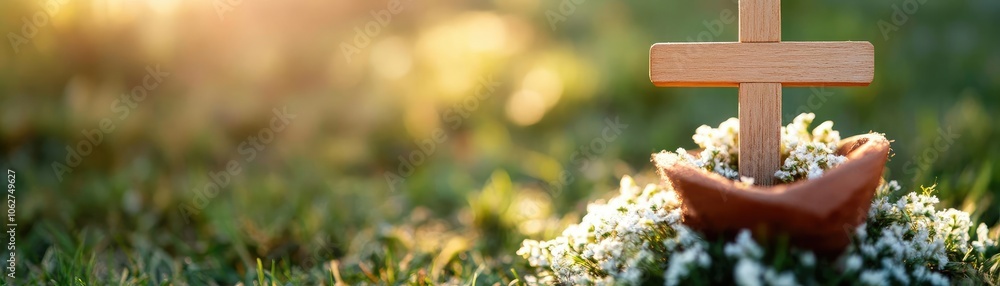 A simple wooden cross marking a grave, symbolizing the finality of ...