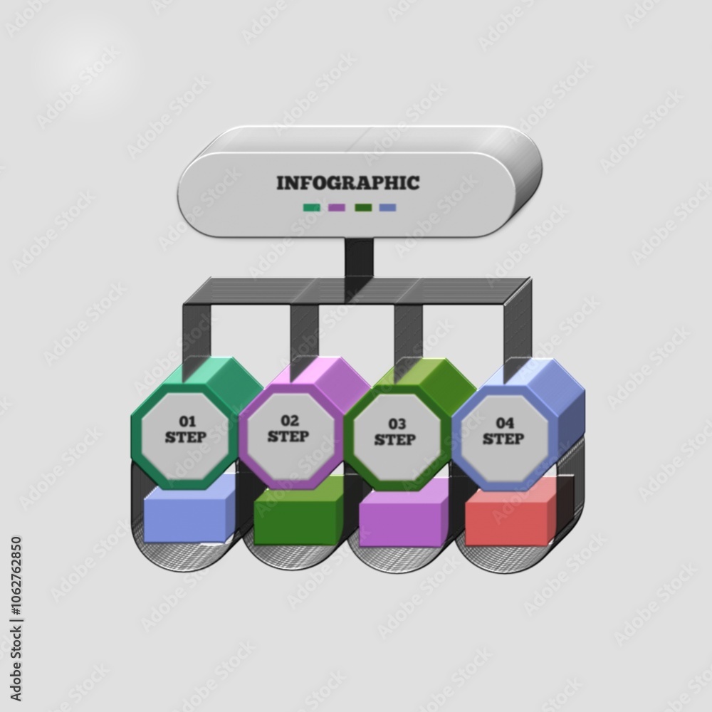 design template with infographics. 4 step infographic temple design ...