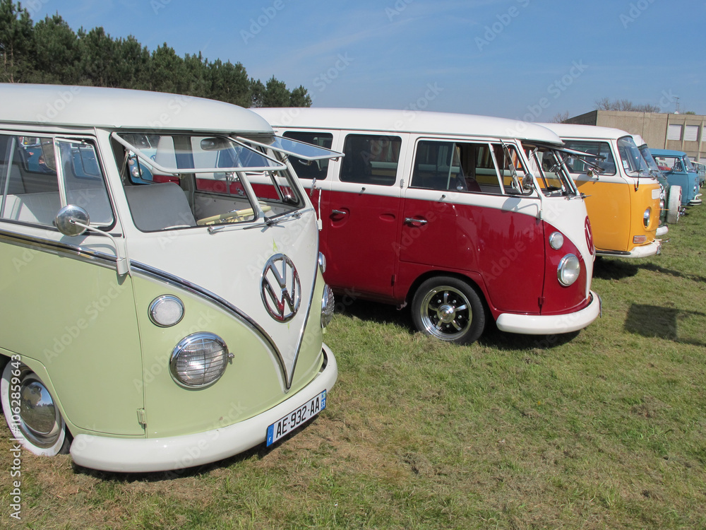 Volkswagen microbus camper transporter logo sign brand on line bus Vw ...