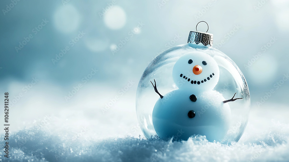 Celebrate Winter with a Smiling Snowman in a Christmas Bauble. Our ...