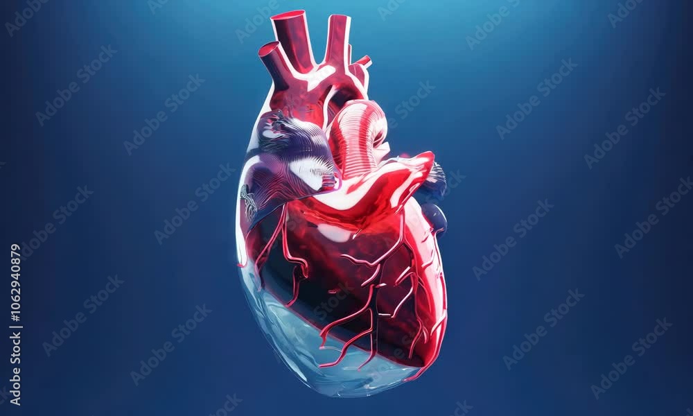 Realistic human heart anatomy illustration with detailed structure and ...