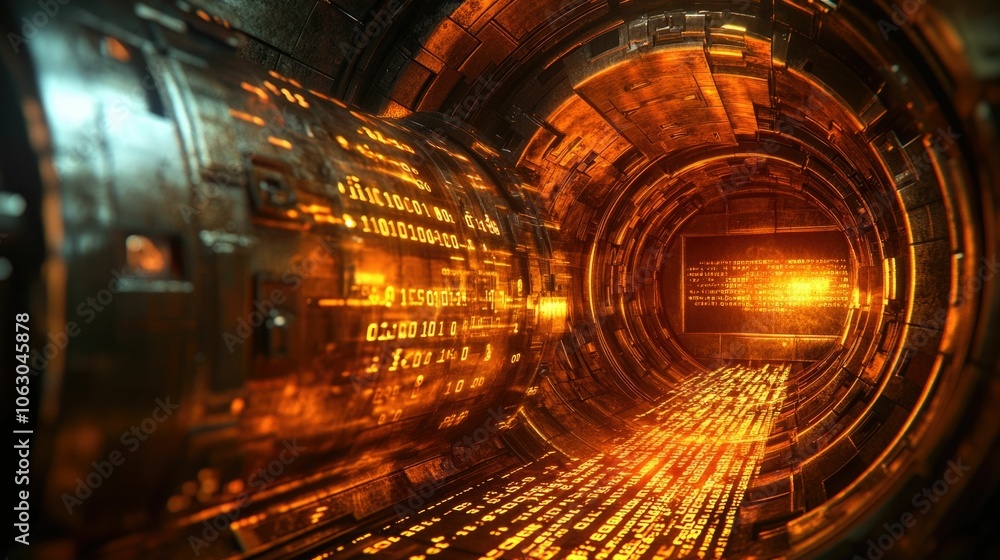 Digital Vault Locked and Secured to Safeguard Sensitive Binary Code and ...