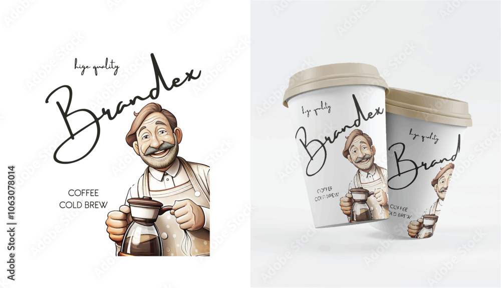 Brandex Cup Packaging Design Template – Editable EPS for Disposable and ...