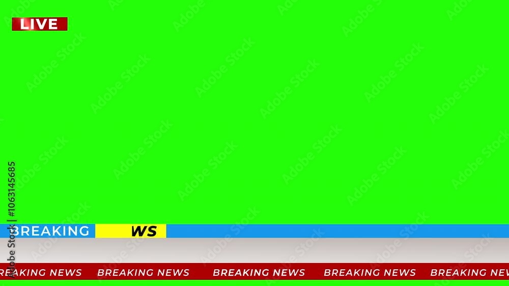 Breaking News - Lower third live breaking news background green screen ...