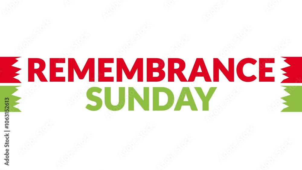 Remembrance Sunday In and Out text from split line animation on a White ...