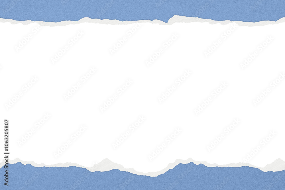 Blue ripped png paper border frame, transparent background Stock ...