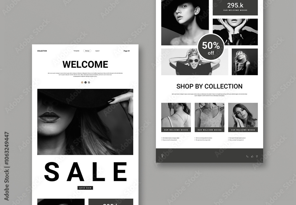 Welcome New Collection Email News Letter Layout Stock Template | Adobe ...