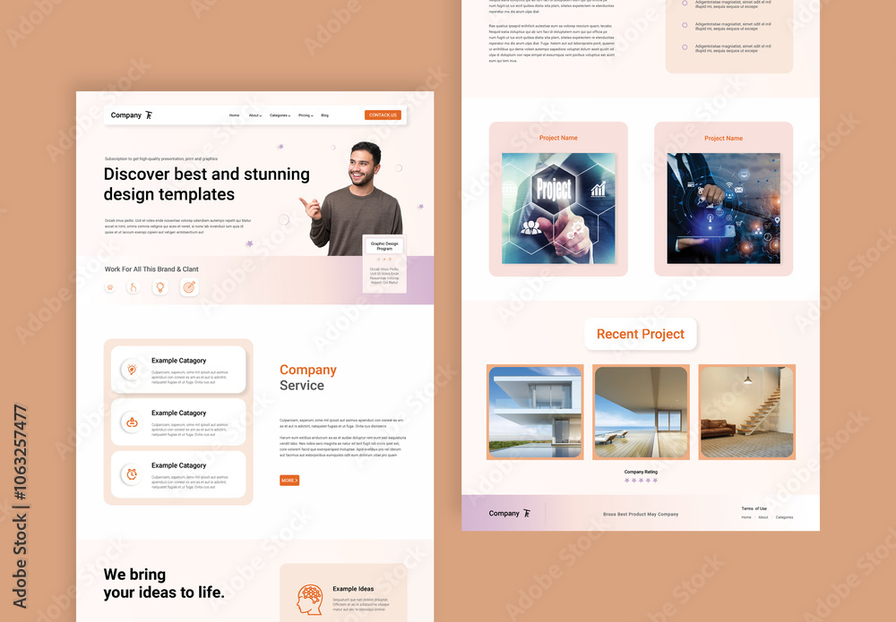 Portfolio Website Designer Layout Stock Template | Adobe Stock